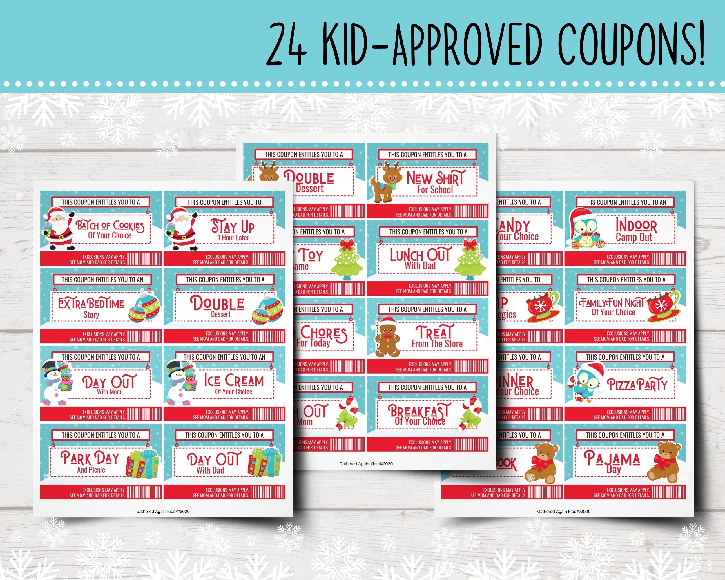 Printable Christmas Coupons for Kids | Printable Stocking Stuffers for ...