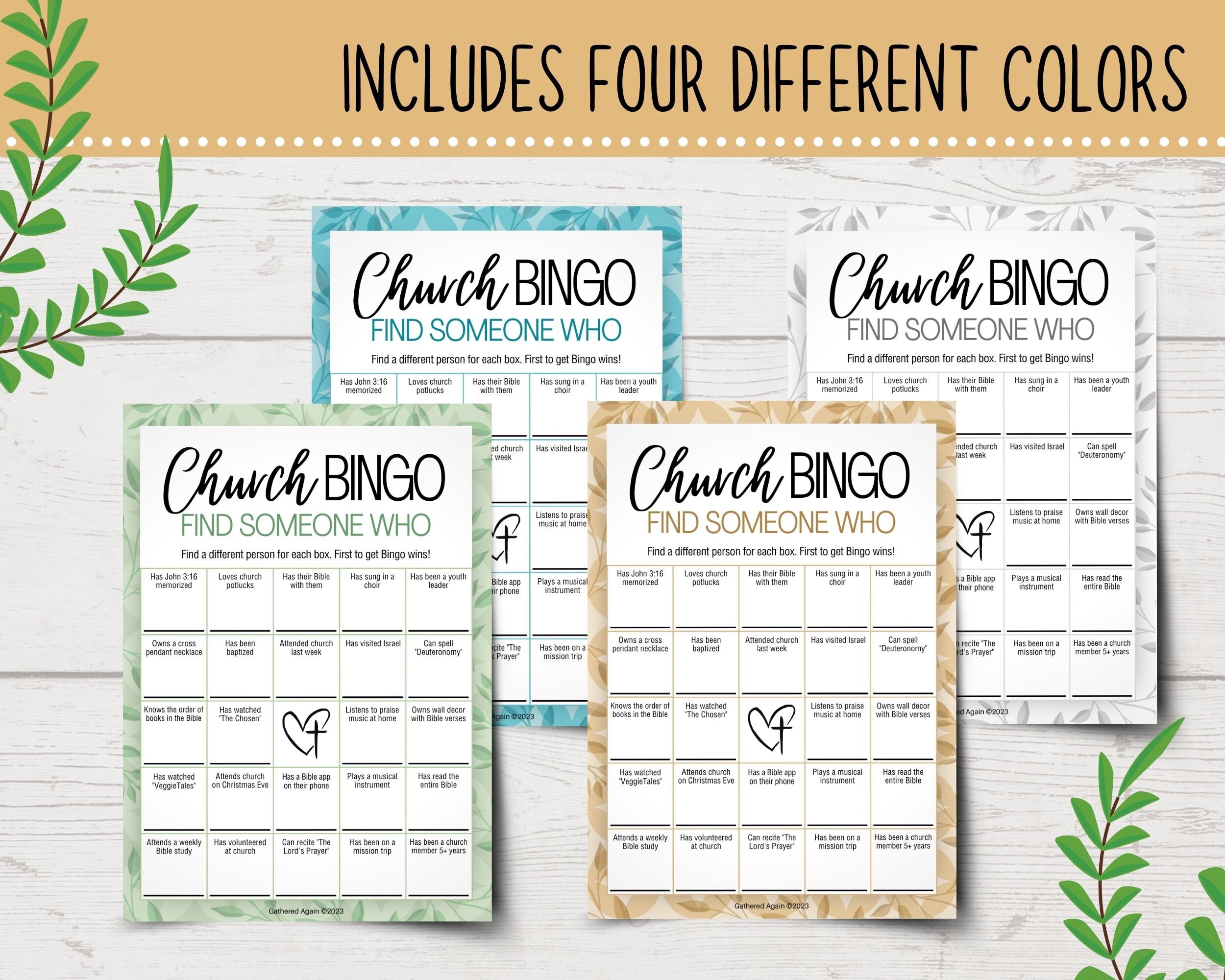 Printable Church Bingo Game | Christian Bingo Game | Find Someone Who ...