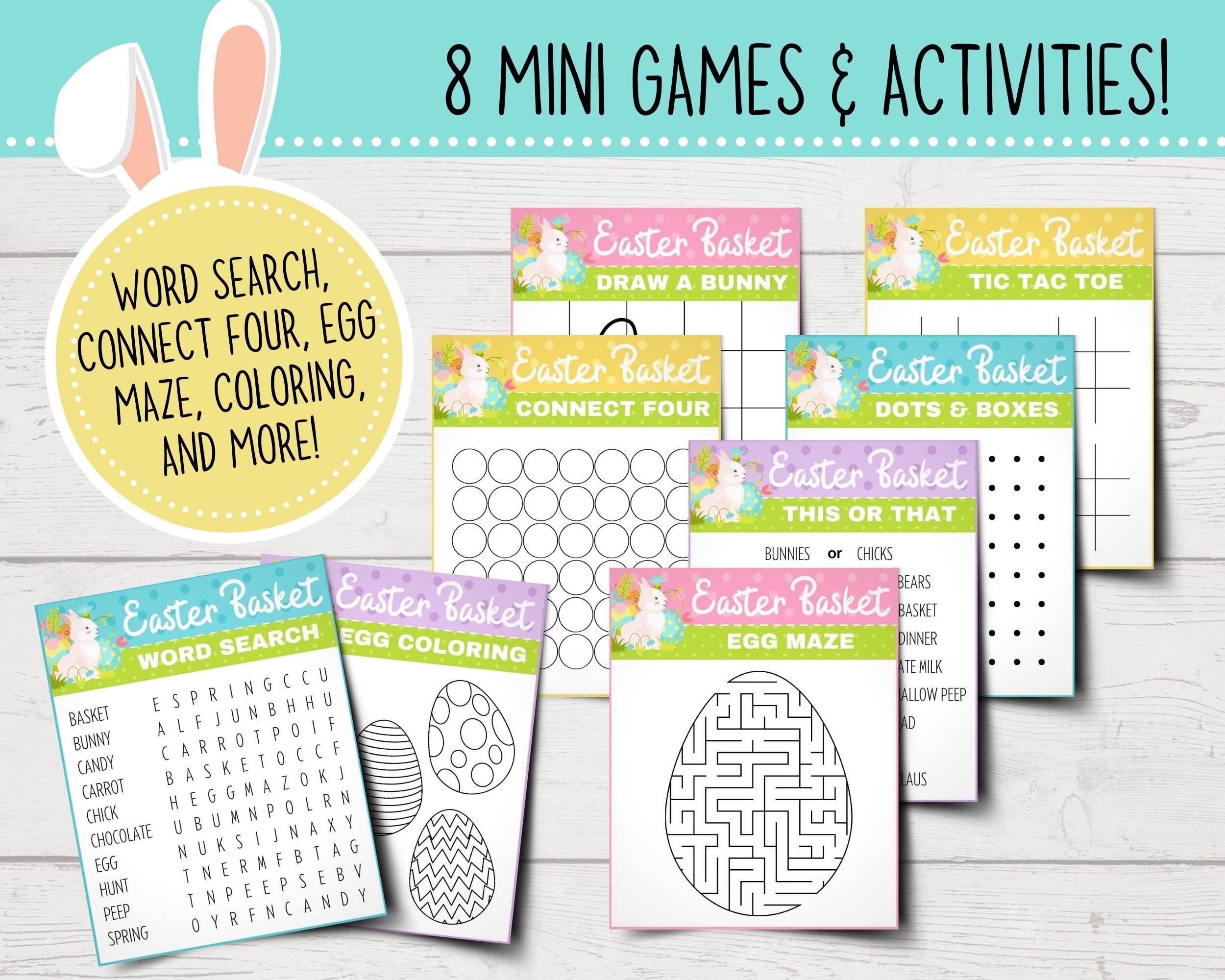 Printable Easter Basket Games for Kids | Easter Basket Fillers | Easter ...
