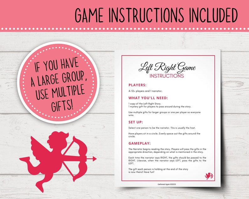 A Shot at Love Valentine Left Right Game | Valentine's Day Left Right ...