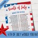 Funny 4th of July Would You Rather Game | Fourth of July Party Games ...