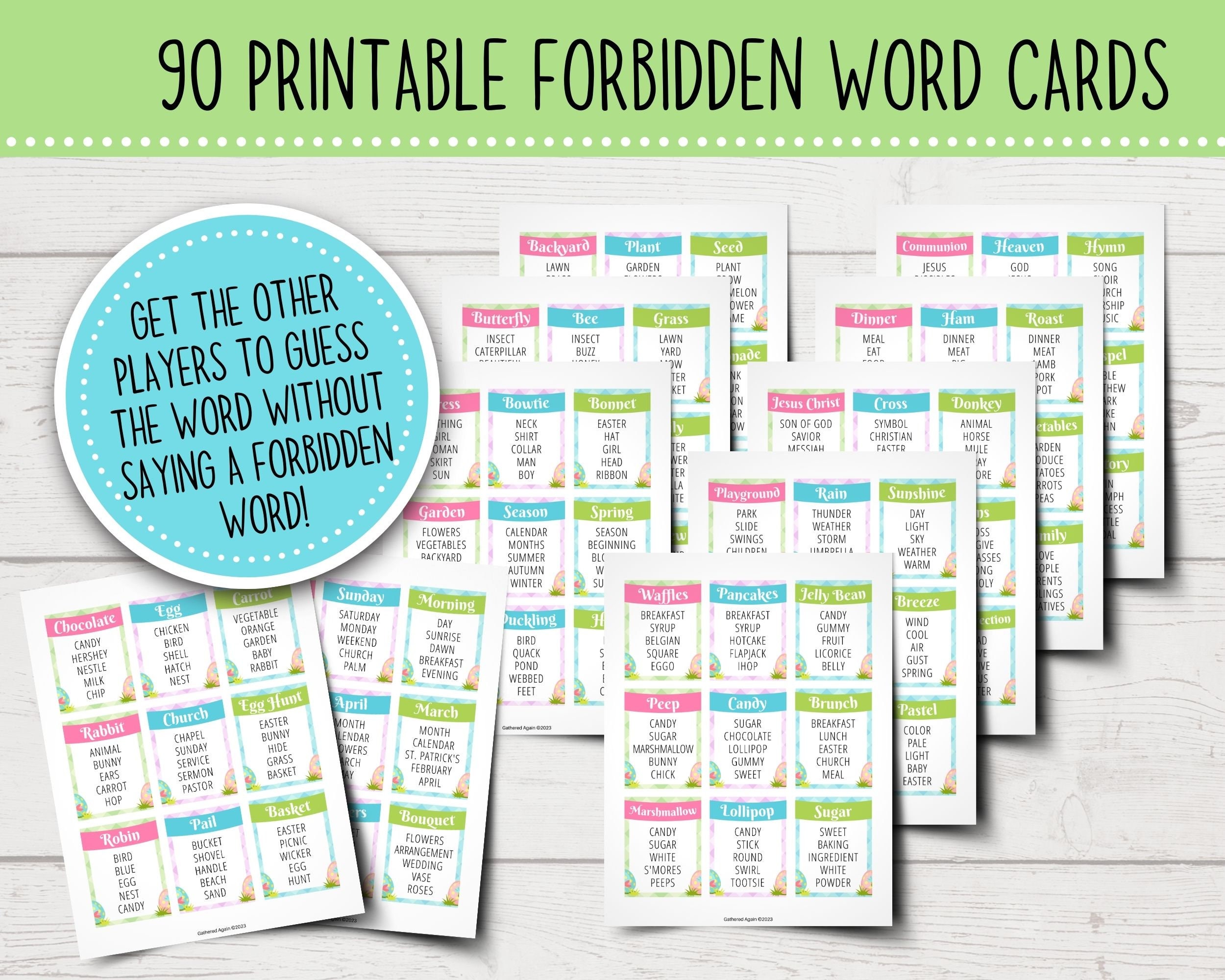 Easter Forbidden Word Game | Printable Easter Taboo-style Game | Easter ...