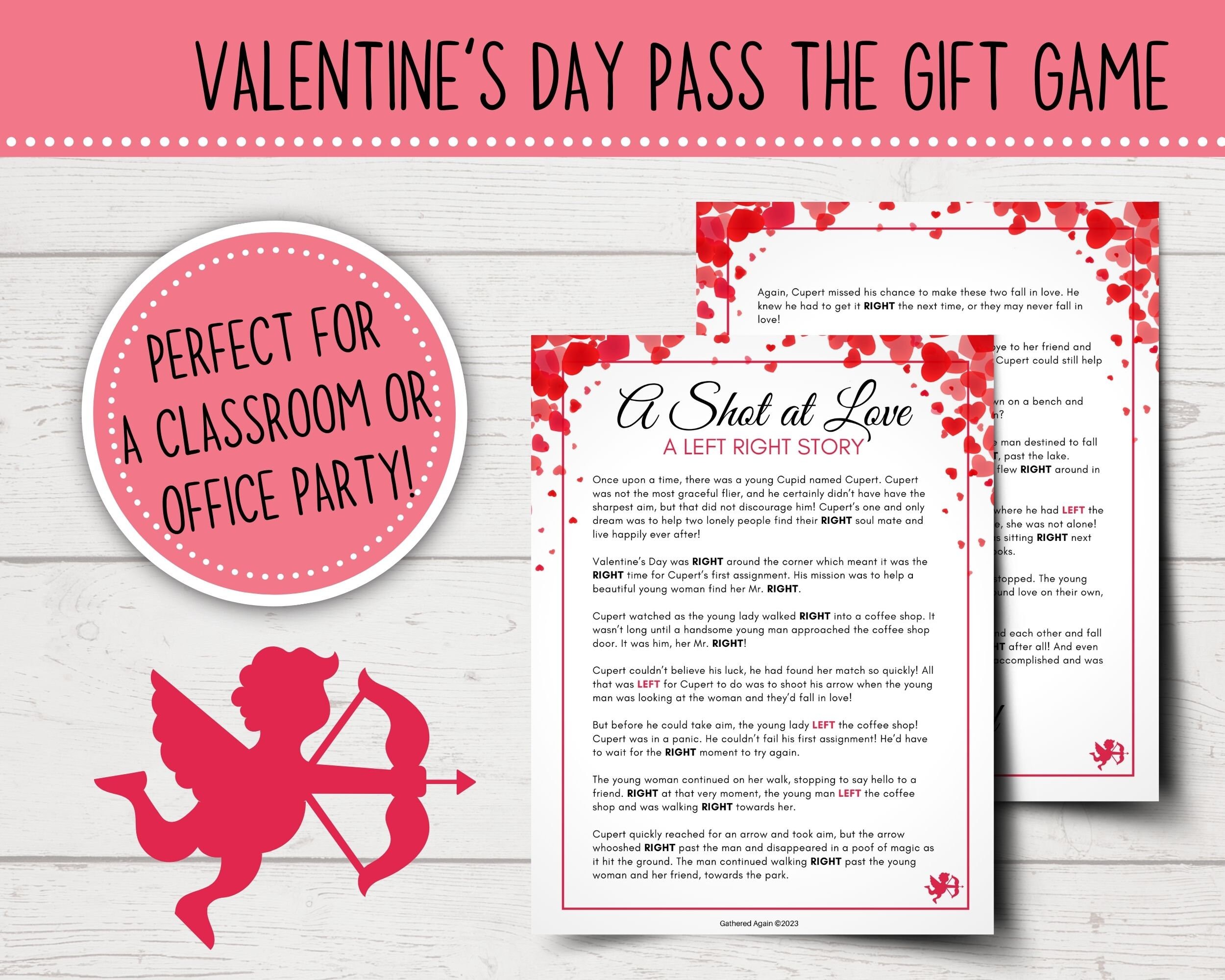 A Shot at Love Valentine Left Right Game | Valentine's Day Left Right ...