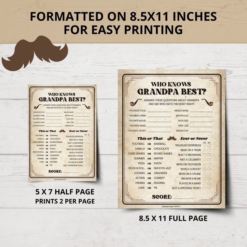 Who Knows Grandpa Best Game | Grandpa Birthday Games | Father's Day ...