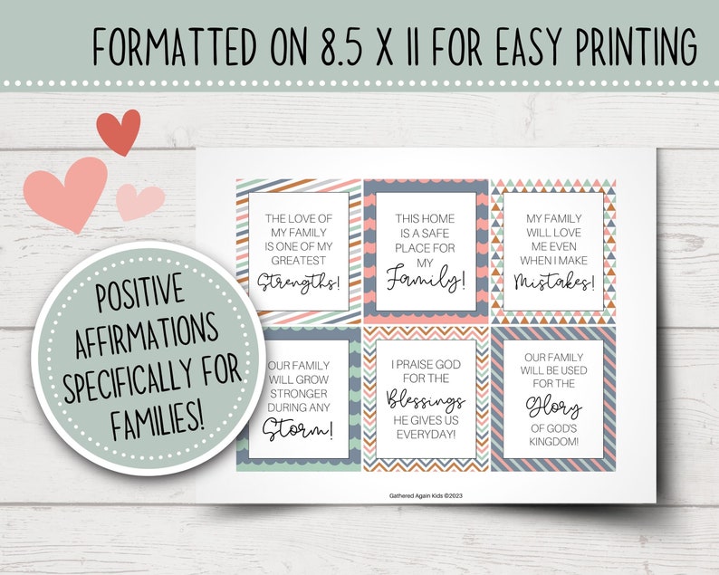 Family Affirmation Cards | Positive Affirmations for Family | Christian ...