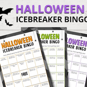 Halloween Icebreaker Bingo Game | Printable Halloween Bingo | Halloween ...