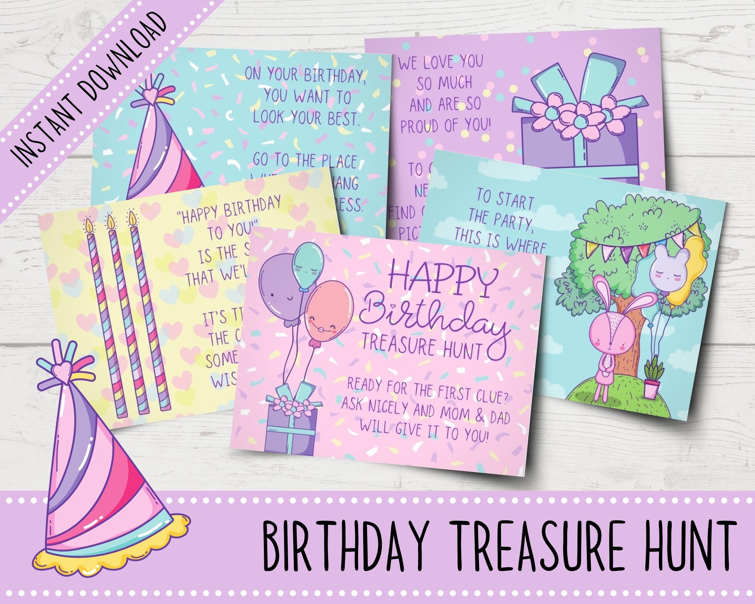 Printable Birthday Treasure Hunt for Girls Printable | Etsy