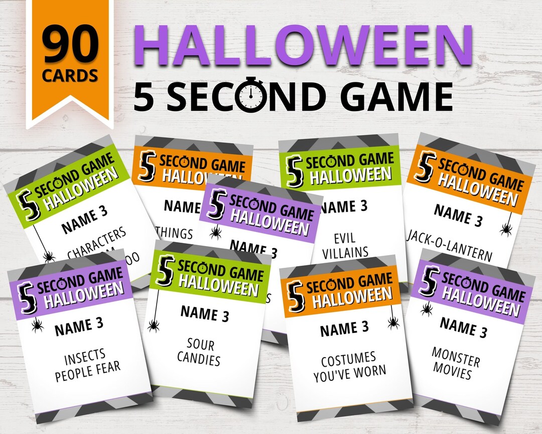 Printable Halloween 5 Second Game | Halloween Games for Kids | Family ...