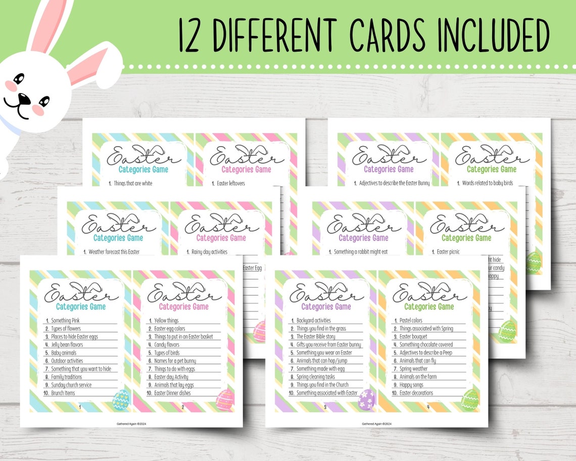 Easter Categories Game | Easter Scattergories-inspired Game | Printable ...
