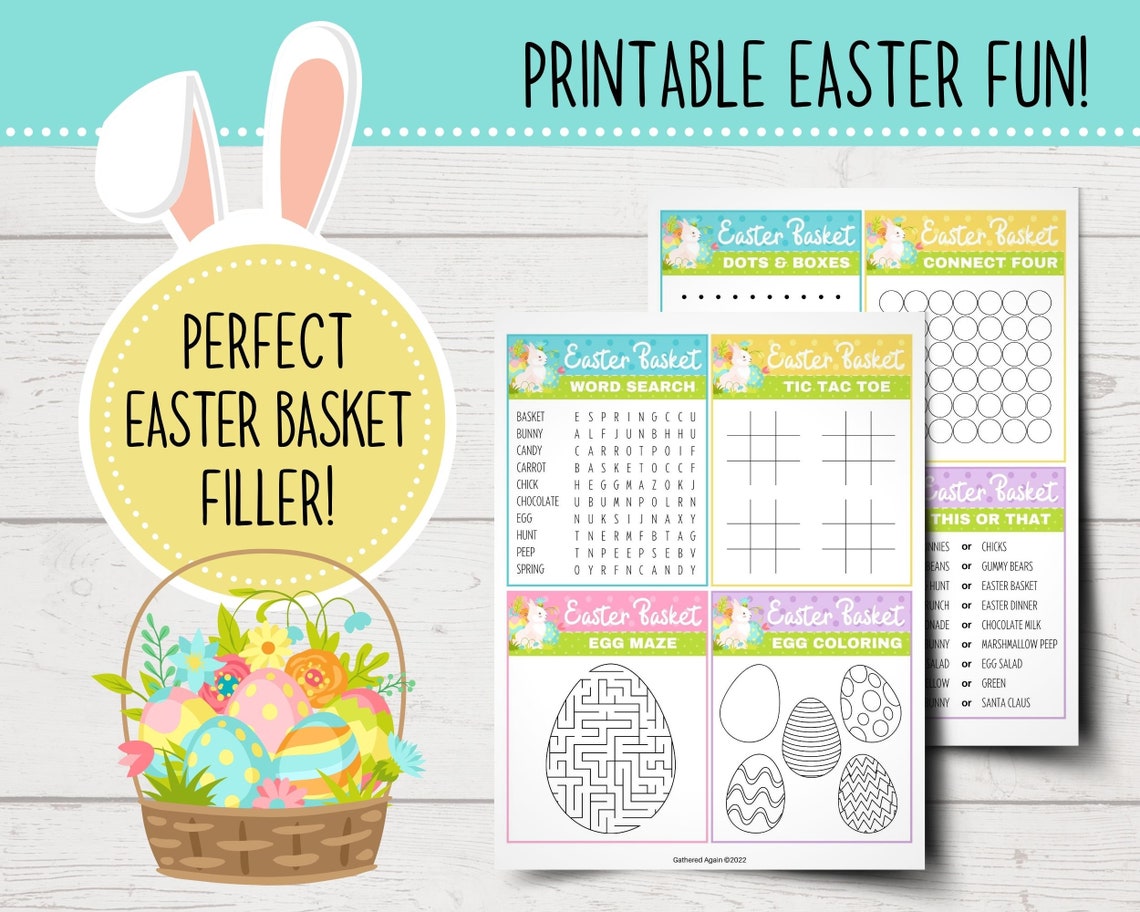 Printable Easter Basket Games for Kids | Easter Basket Fillers | Easter ...