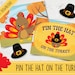 Printable Pin the Hat on the Turkey Party Game Printable Thanksgiving ...