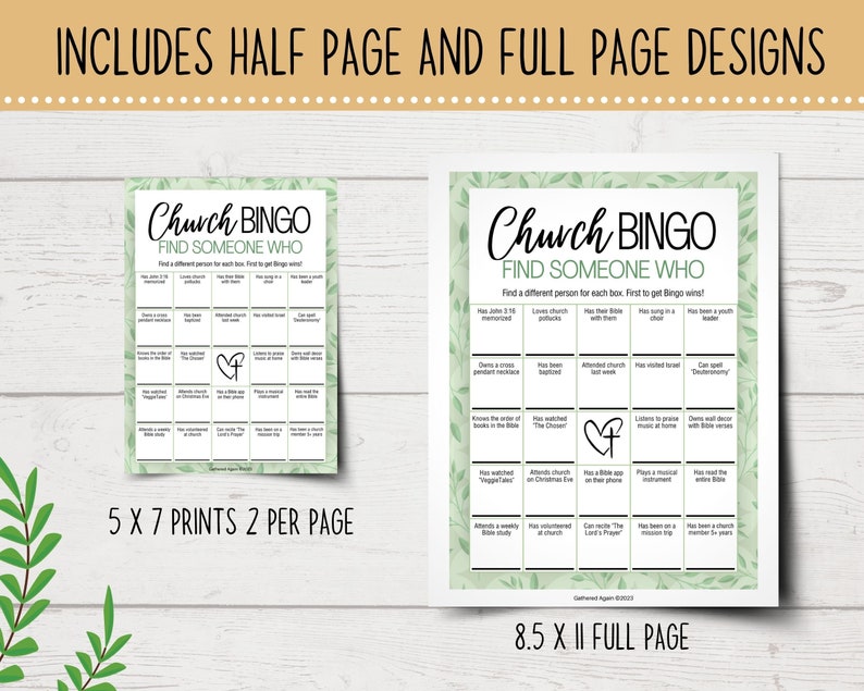 Printable Church Bingo Game | Christian Bingo Game | Find Someone Who ...