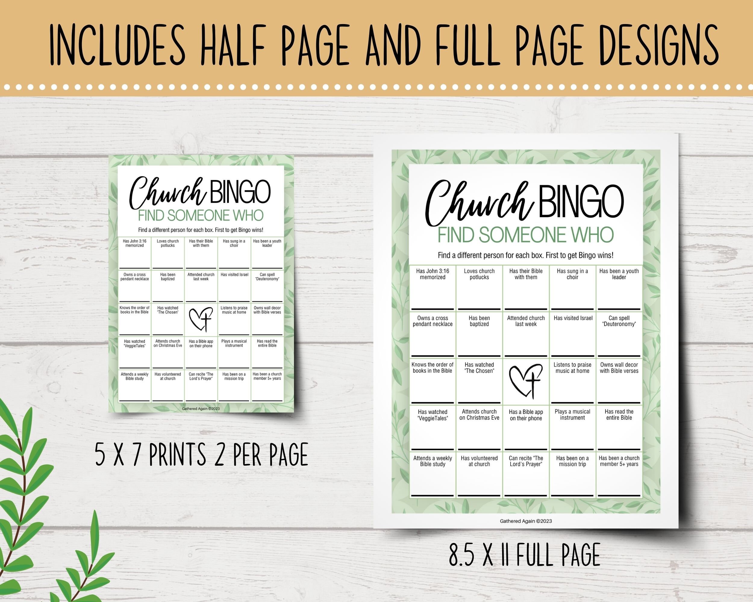 Printable Church Bingo Game | Christian Bingo Game | Find Someone Who ...