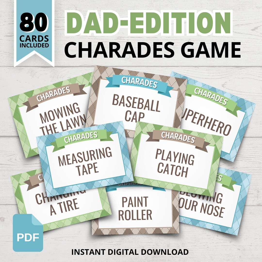 Dad-edition Charades Game | Father's Day Charades Game | Printable Dad ...