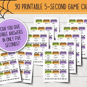 Printable Halloween 5 Second Game | Halloween Games for Kids | Family ...