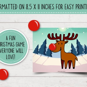 Printable Pin the Nose on Rudolph Party Game Funny Christmas - Etsy