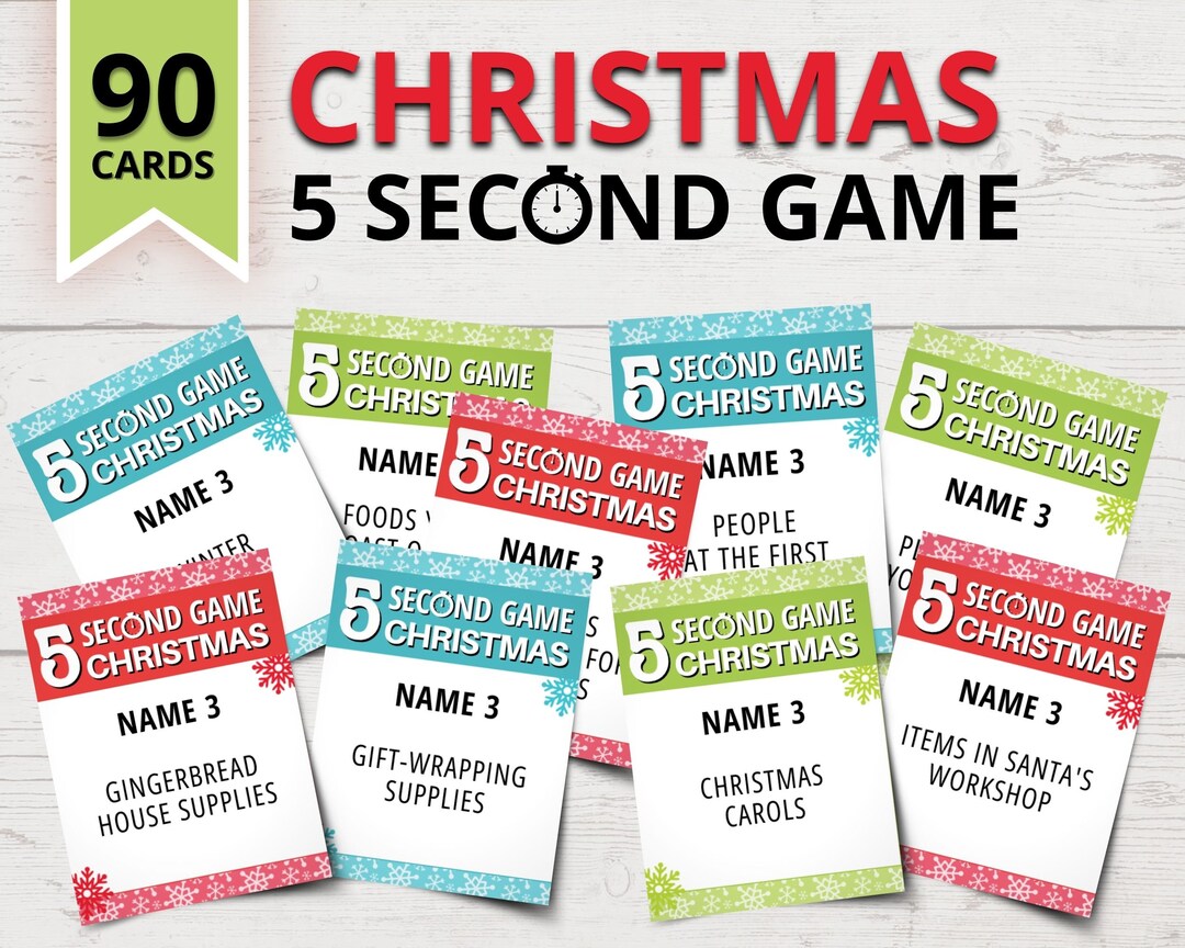 Christmas 5 Second Game | Printable Christmas Party Games | Funny ...