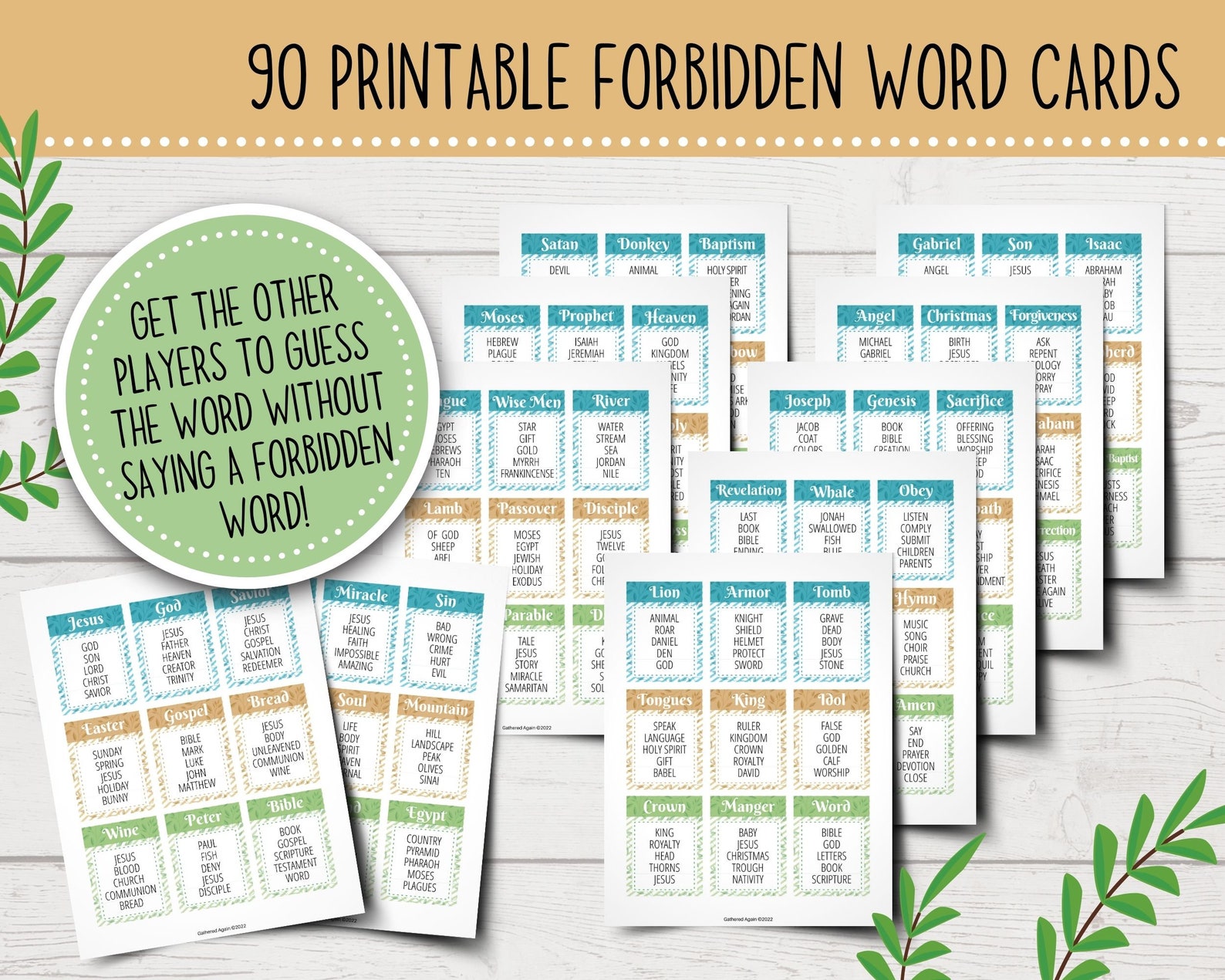 Bible Forbidden Word Game | Bible Taboo-style Game | Printable Bible ...