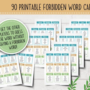 Bible Forbidden Word Game | Bible Taboo-style Game | Printable Bible ...