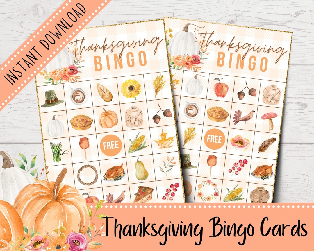 Thanksgiving Bingo Game | Thanksgiving Party Games | Beautiful ...