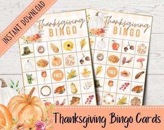 Printable Fall/autumn Bingo Thanksgiving Game Thanksgiving - Etsy