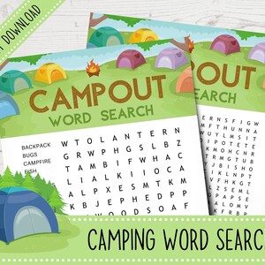 Printable Camping Word Searches | Printable Camping Games | Printable ...