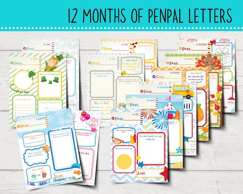 Year of Penpal Letters to Grandparents | 12 Months of Penpal Letters ...