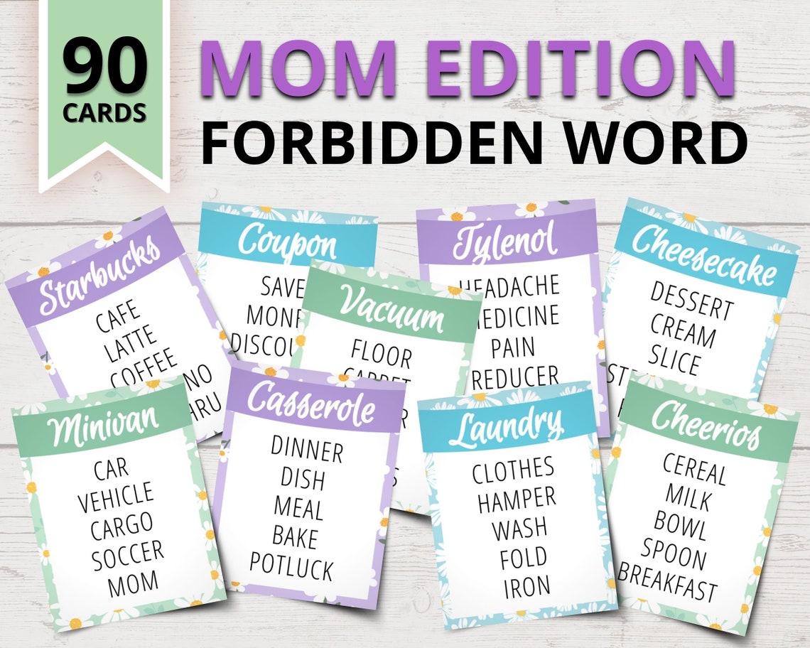 Mom-edition Forbidden Word Game | Mother's Day Taboo-style Game ...