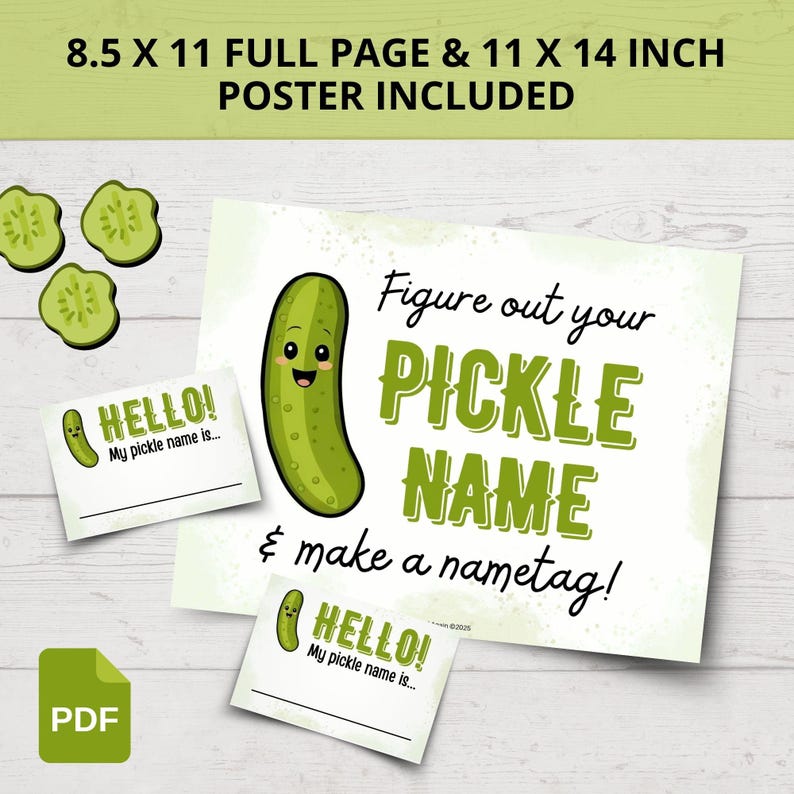 What's Your Pickle Name? | Printable Pickle Name Game | Funny Pickle ...