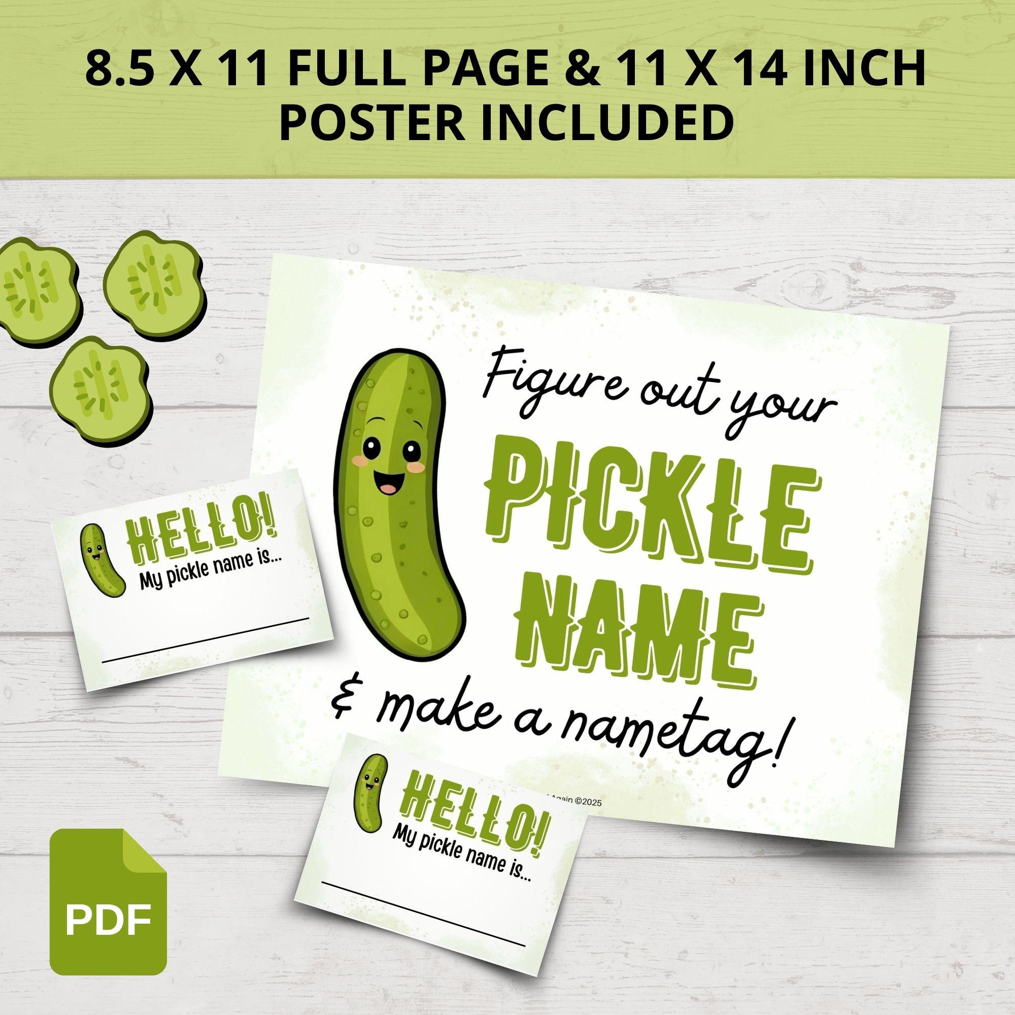 What's Your Pickle Name? | Printable Pickle Name Game | Funny Pickle ...