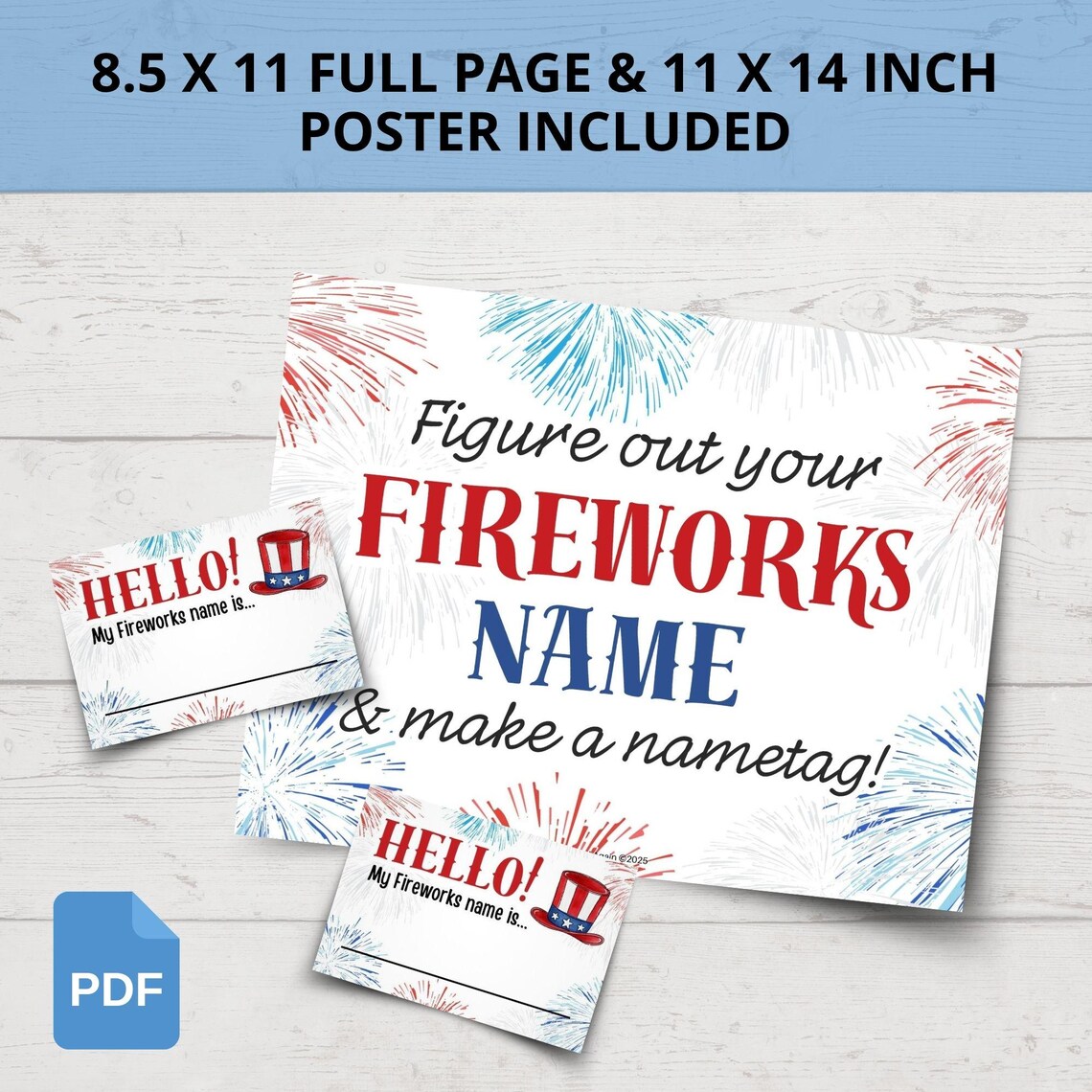 What's Your Fireworks Name? | Printable Fireworks Name Game | Funny 4th ...
