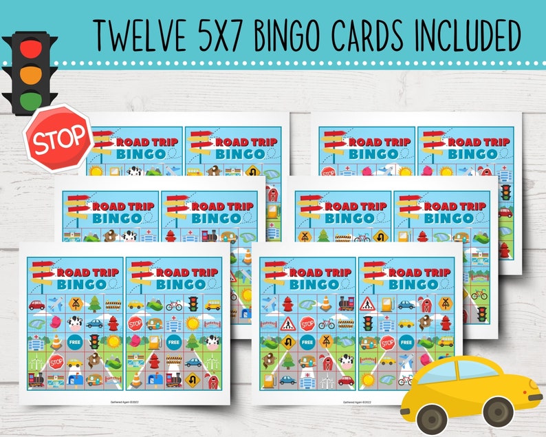 Printable Road Trip Bingo Game Road Trip Bingo for Kids Printable Road ...