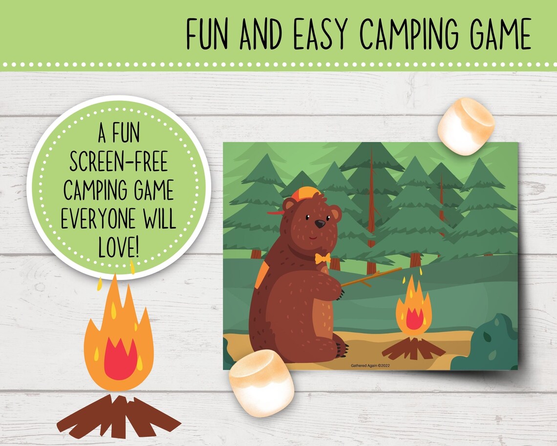 Printable Pin the Marshmallow Party Game Printable Camping - Etsy