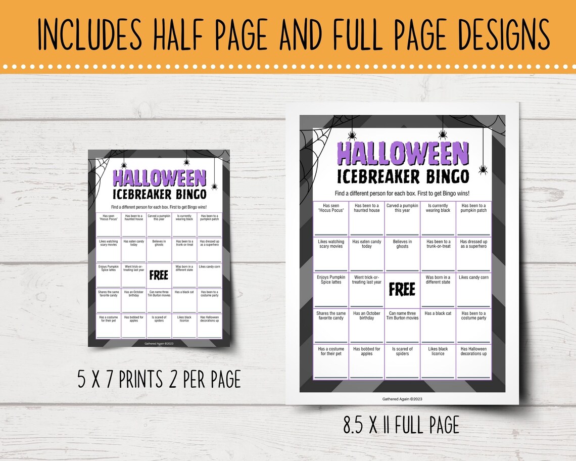 Halloween Icebreaker Bingo Game | Printable Halloween Bingo | Halloween ...