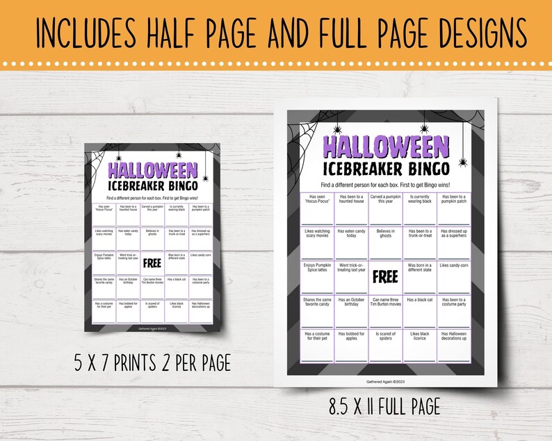 Halloween Icebreaker Bingo Game | Printable Halloween Bingo | Halloween ...