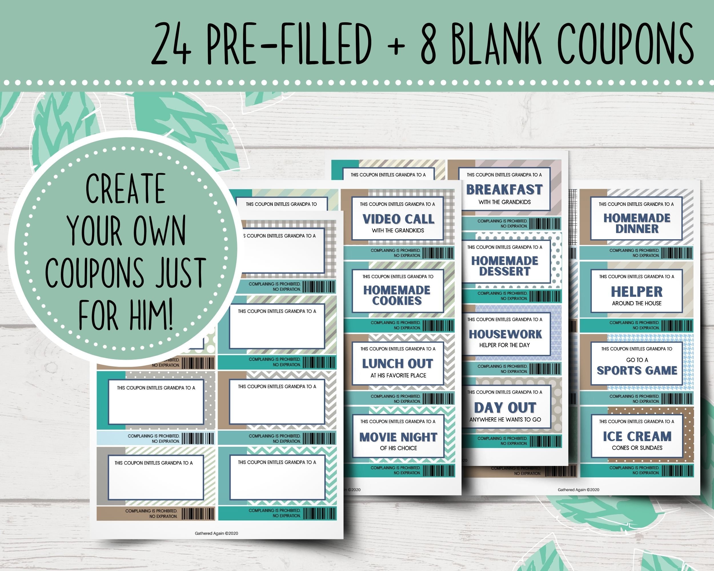 Grandpa Coupons | Coupon Book | Gifts for Grandpa | Grandparents' Day ...