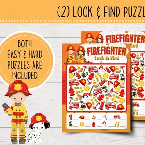 Firefighter I Spy Puzzles for Kids | Printable Look and Find ...