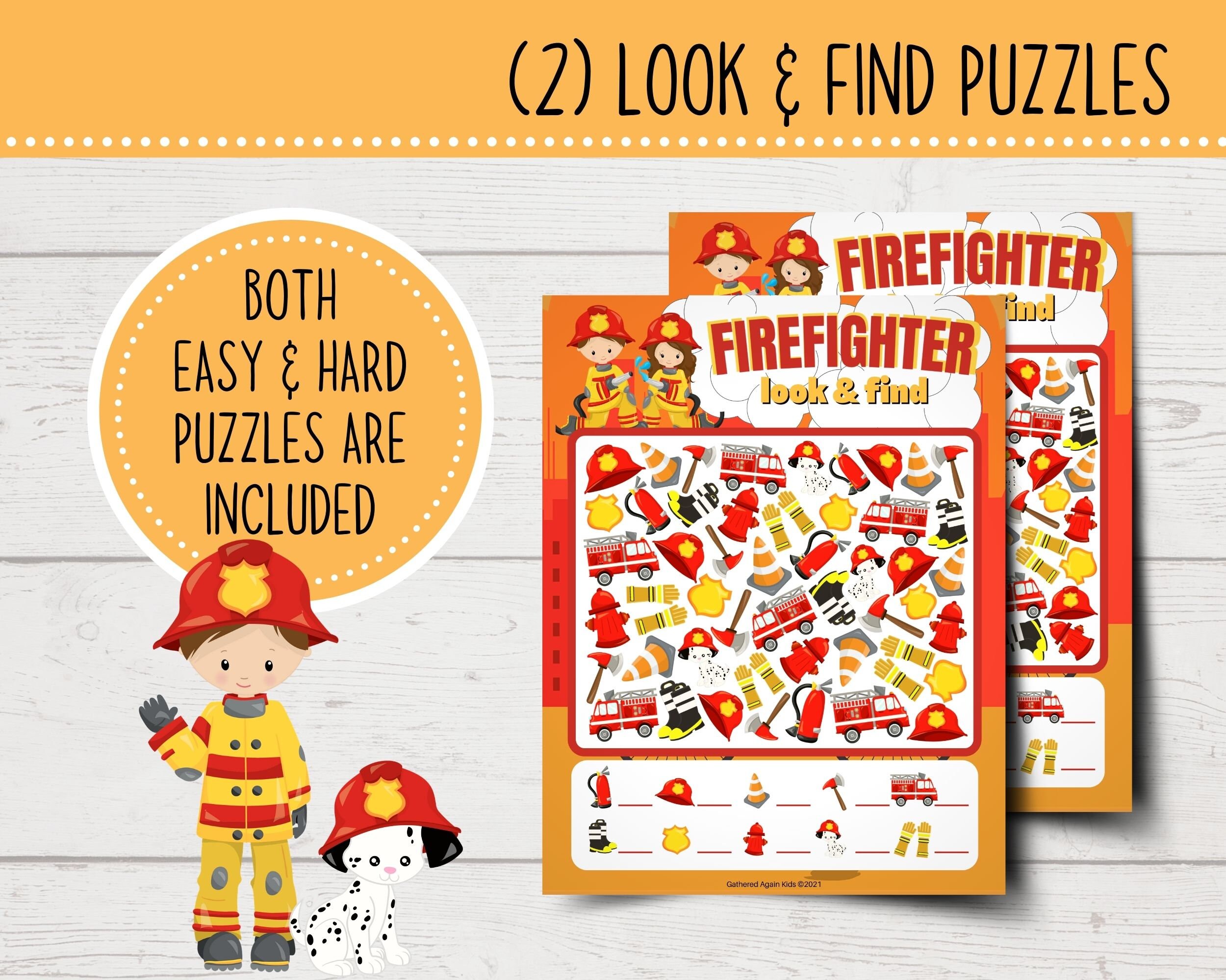 Firefighter I Spy Puzzles for Kids | Printable Look and Find ...