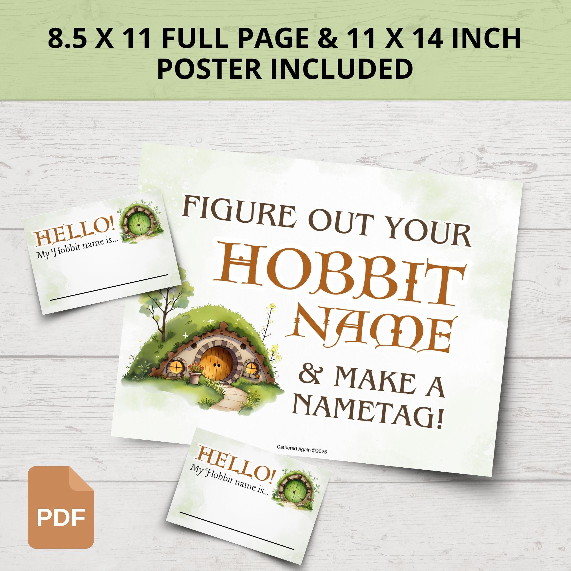 What's Your Hobbit Name? | Printable Hobbit Name Game | Lord of the ...