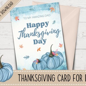 Printable Thanksgiving Card for Dad Thanksgiving Card for - Etsy