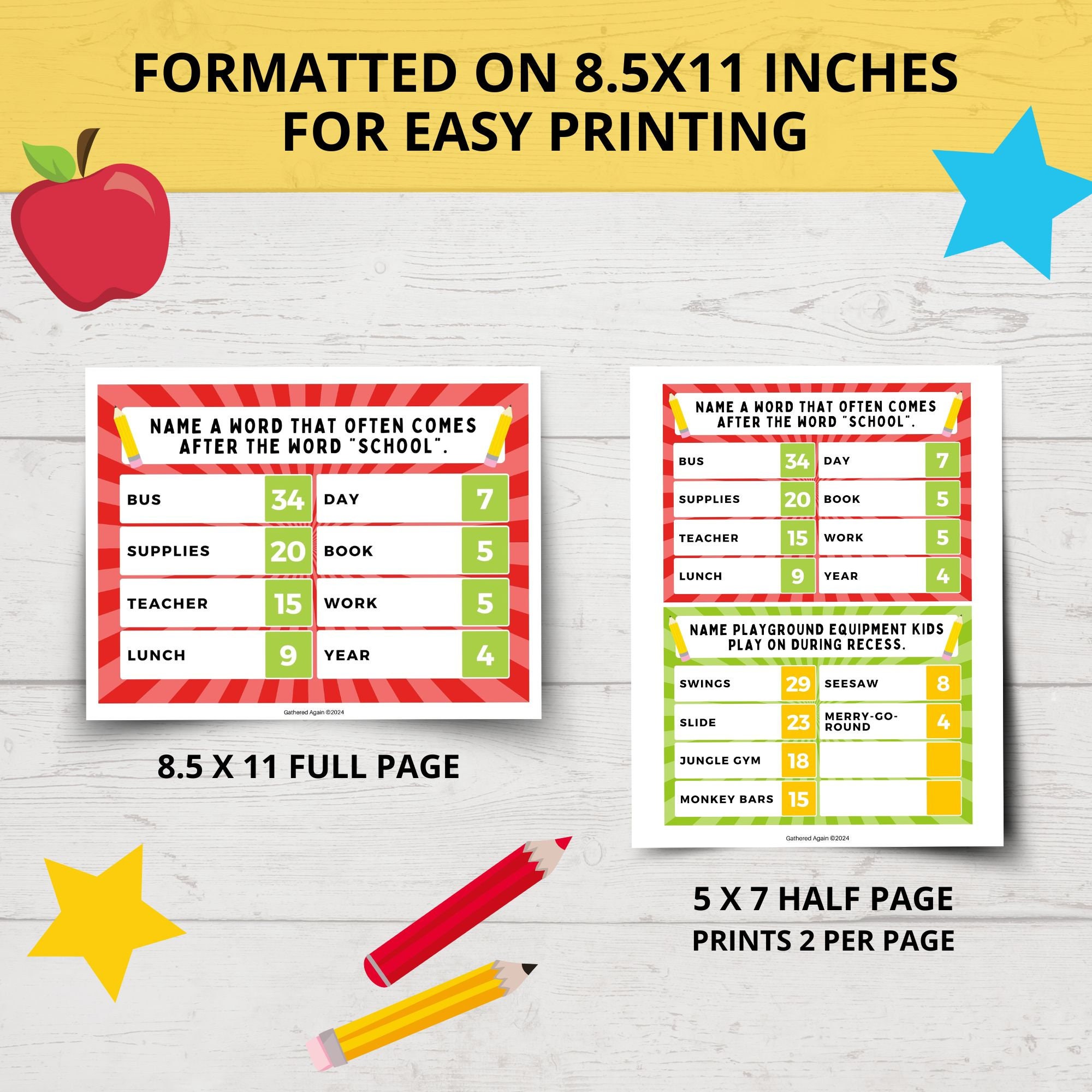 School Edition Feud Game | Classroom Family Feud-style Game | Party ...