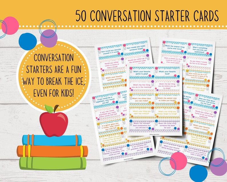 Silly Conversation Starter for Kids | First Day of School Prompts ...