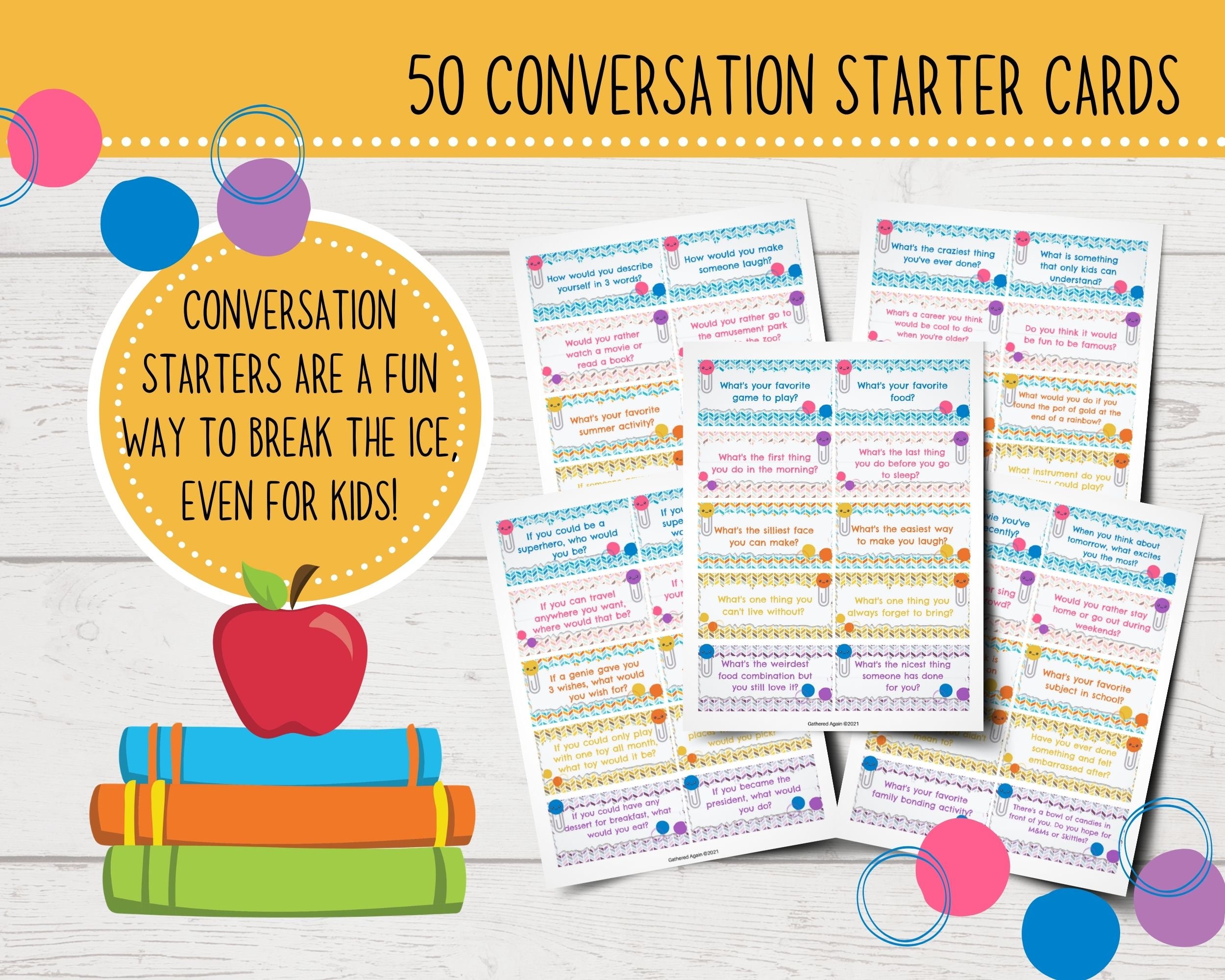 Silly Conversation Starter for Kids | First Day of School Prompts ...