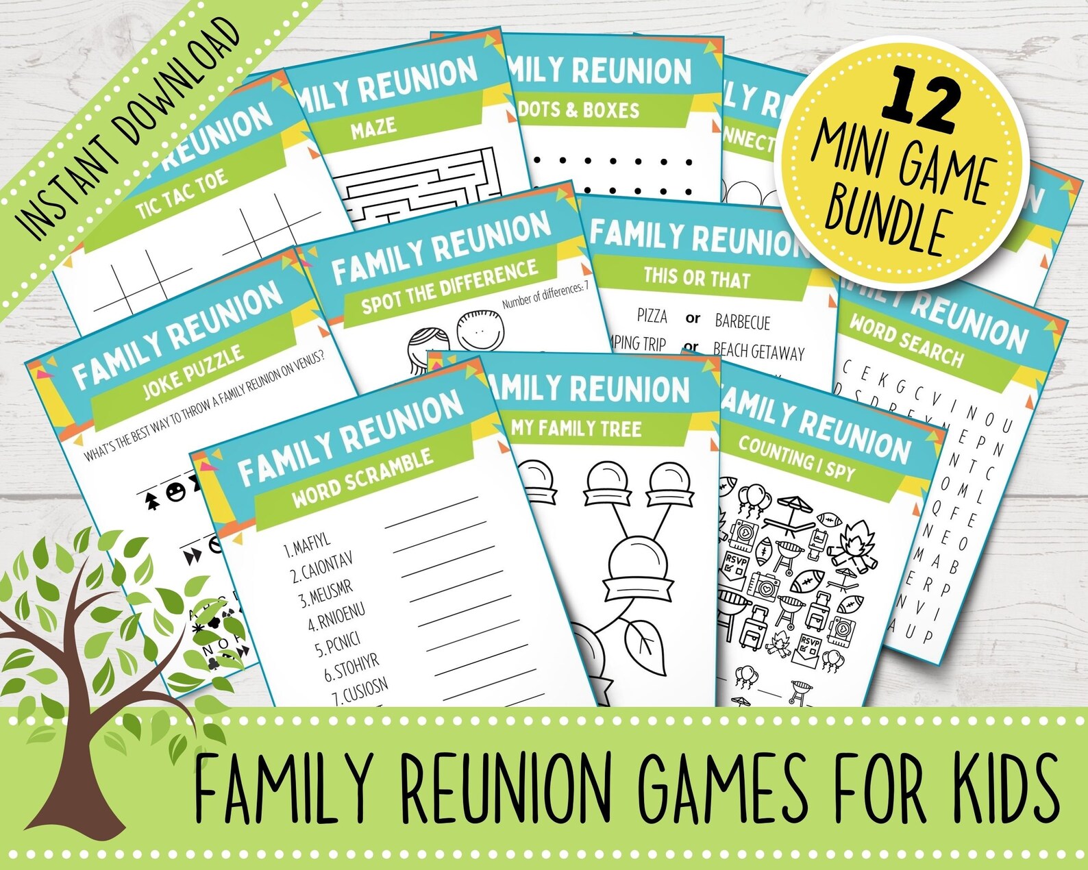 Printable Family Reunion Games Bundle | Family Reunion Games for Kids ...