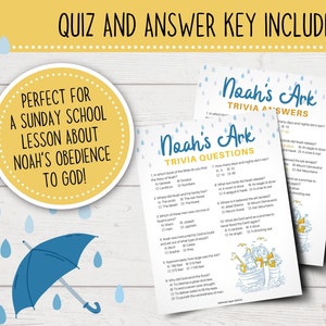 Noah's Ark Trivia for Kids | Bible Trivia Quiz for Kids | Printable ...