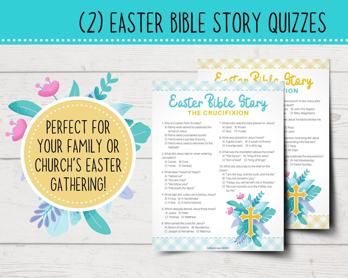 Printable Easter Bible Story Quiz Bundle | Easter Sunday School Lesson ...