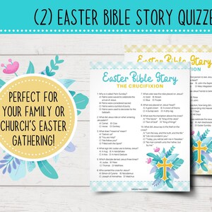 Printable Easter Bible Story Quiz Bundle | Easter Sunday School Lesson ...