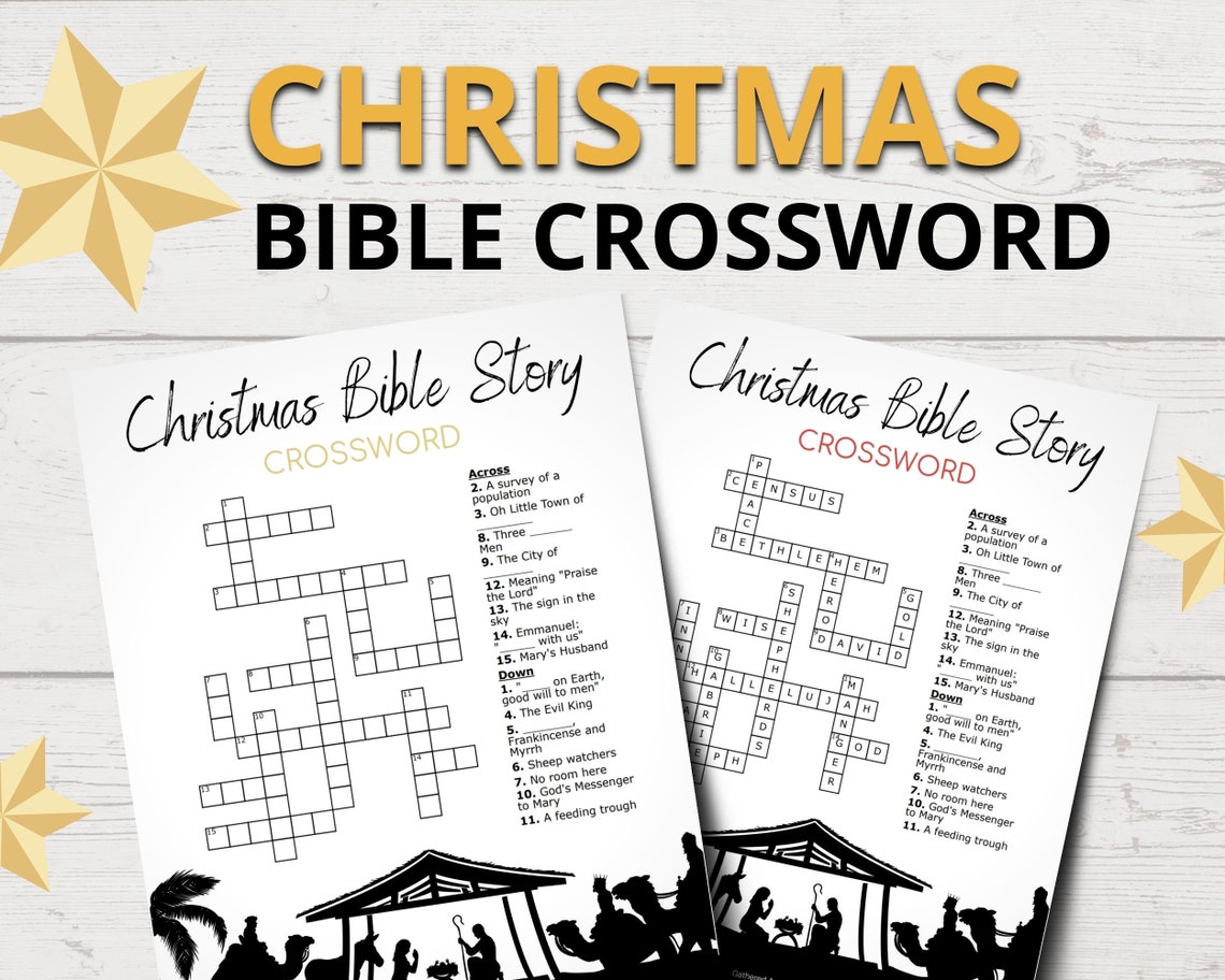 Christmas Bible Crossword for Kids | Christmas Story Lesson | Printable ...