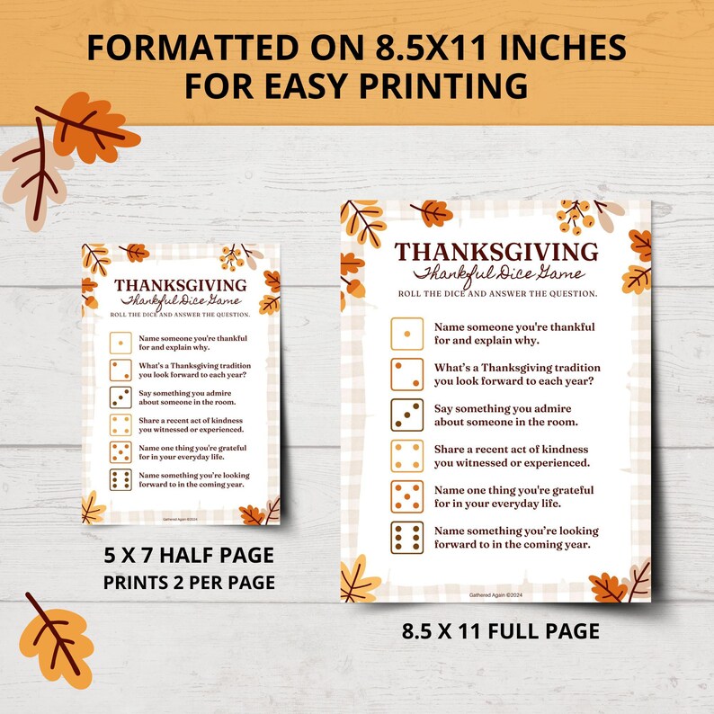 Thanksgiving Thankful Dice Game | Thanksgiving Dice Game | Thanksgiving ...