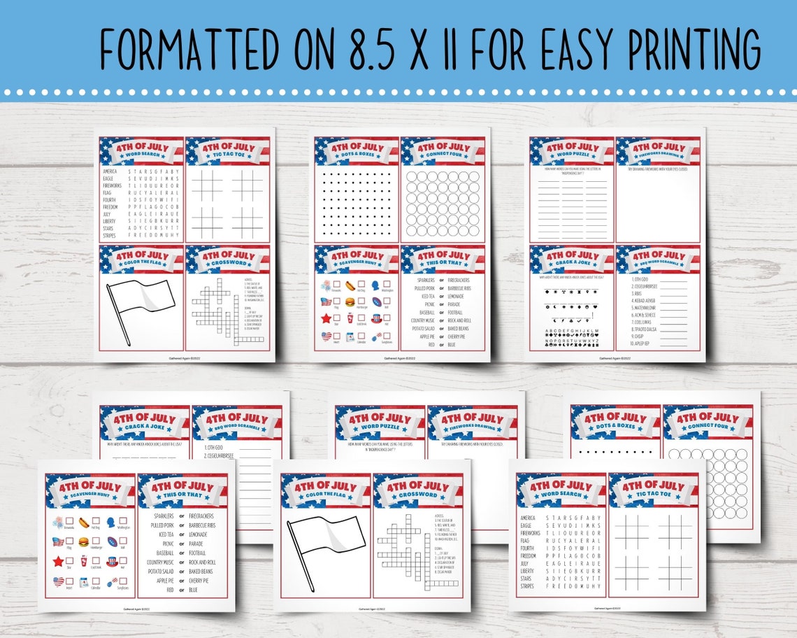 Printable 4th of July Games for Kids Printable Fourth of July Party ...